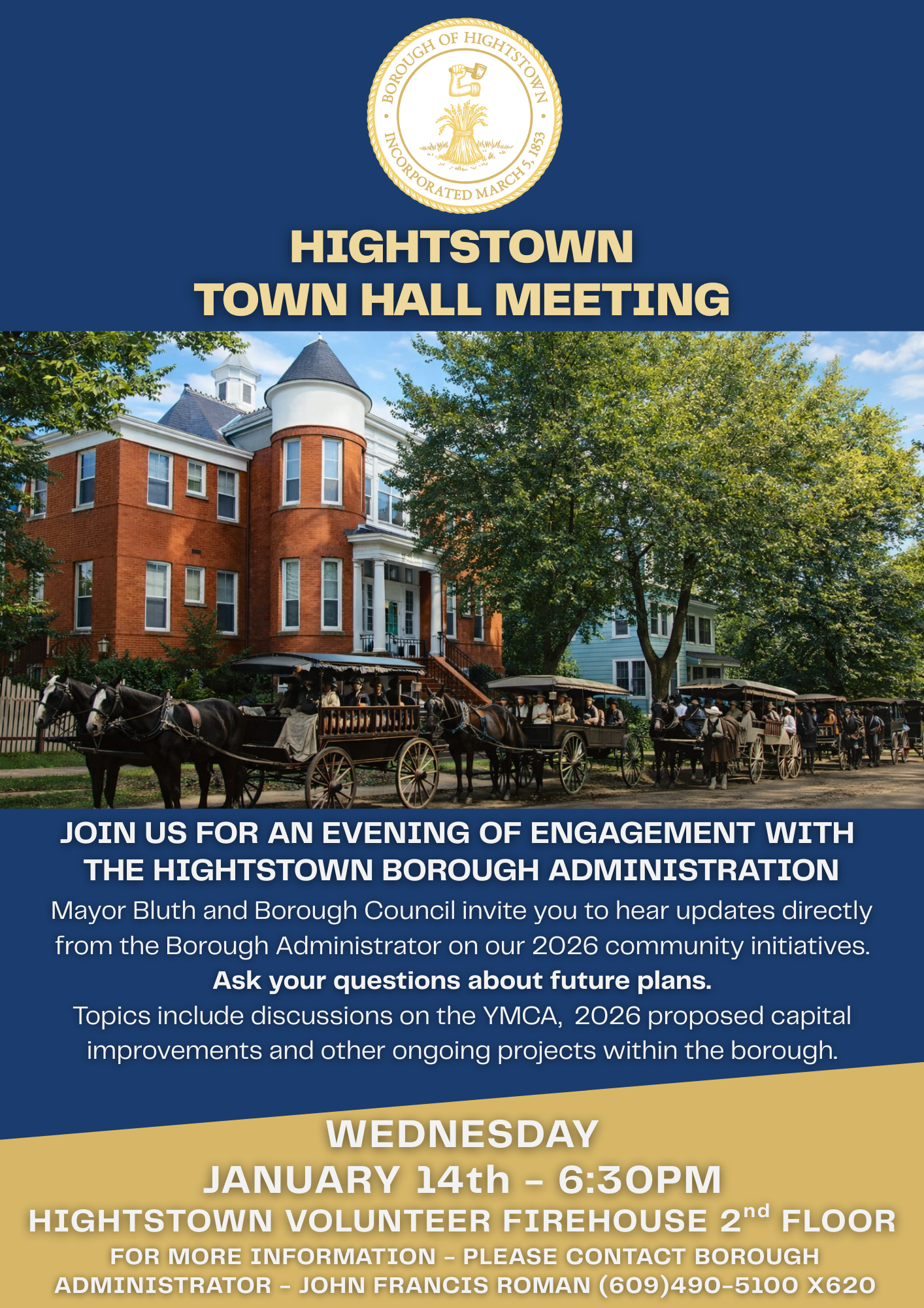 Hightstown Borough – 156 Bank Street, Hightstown, NJ 08520 • 609-490-5100
